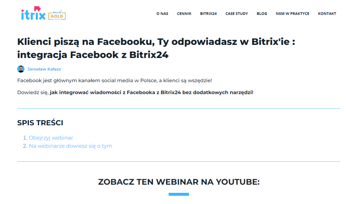 Integracja Facebook z Bitrix24